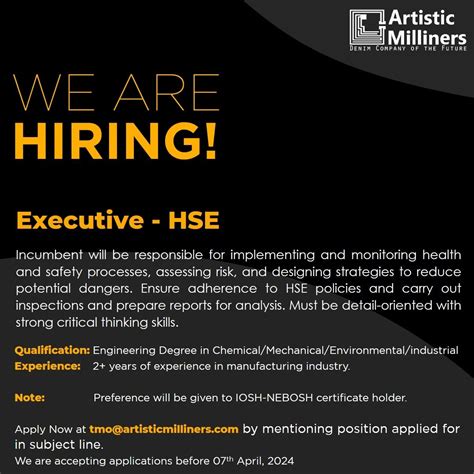 Owais Hashim On Linkedin Executive Hse Apply Share Tag Careers