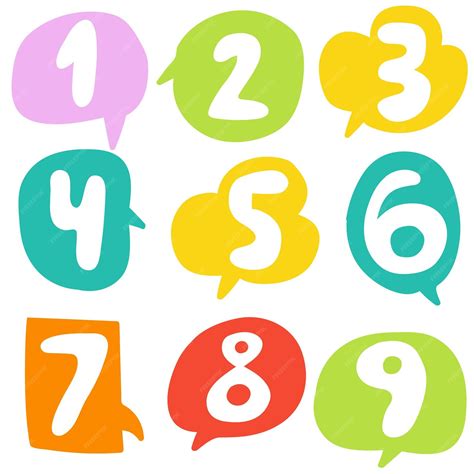 Premium Vector Numbers 1 9 Speech Bubbles Learning To Count For