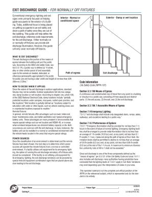Fillable Online EXIT DISCHARGE GUIDE FOR NORMALLY OFF FIXTURES Fax Email Print PdfFiller