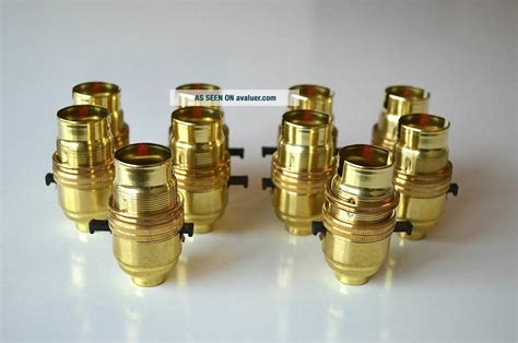 Set Of 10 Switch Brass Bayonet Fitting Lamp Bulb Holder C W Shade Ring 10mm L9 261083