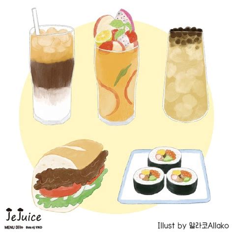직접 그려드리는 일러스트 메뉴판 크몽