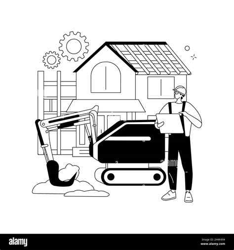 Automated Construction Equipment Abstract Concept Vector Illustration