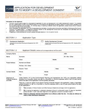 Fillable Online Application For Development Or To Modify A Development Consent Forms Fact Sheets