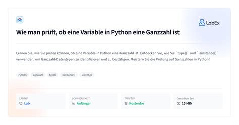 Wie Man Prüft Ob Eine Variable In Python Eine Ganzzahl Ist Labex