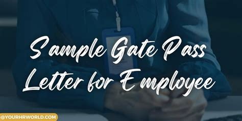 Sample Gate Pass Letter For Employee Template