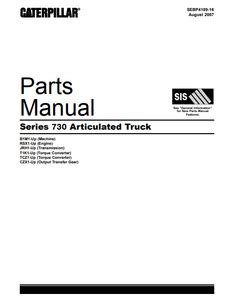 Caterpillar Cat Series 730 Articulated Truck Parts Catalog Manual