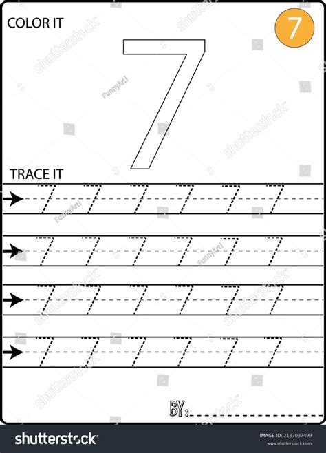 Handwriting Numbers Tracing Pages Writing Numbers Stock Vector Royalty Free