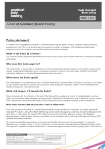 Code Of Conduct Policy Goodstart Early Learning