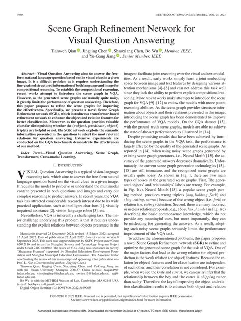 Pdf Scene Graph Refinement Network For Visual Question Answering