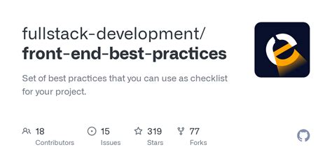 Github Fullstack Developmentfront End Best Practices Set Of Best Practices That You Can Use