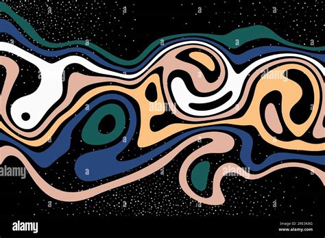 Abstract Fluid Creative Templates With Dynamic Linear Waves On Black Background Stock Vector