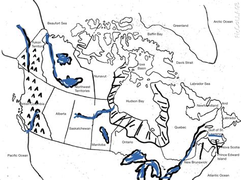 Blank Canada Physical Map
