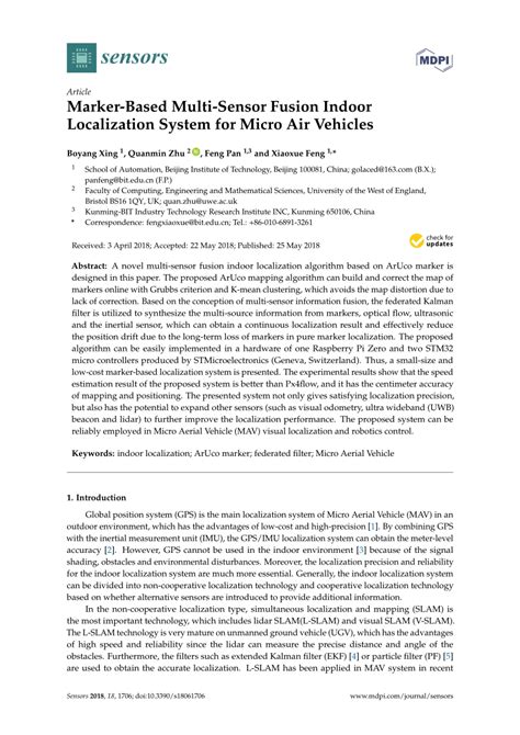 Pdf Marker Based Multi Sensor Fusion Indoor Localization System For