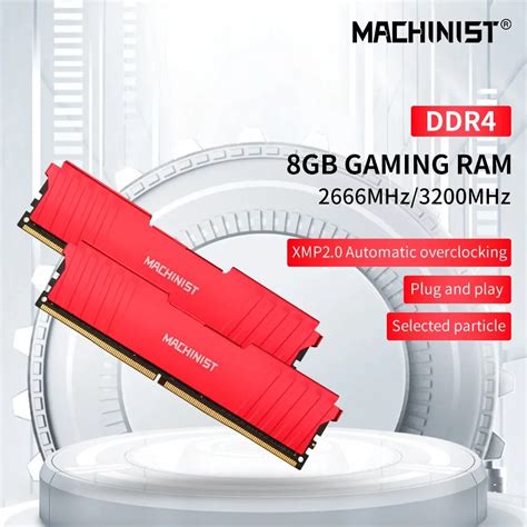 램카드 Machinist 데스크탑 메모리 방열판 포함 Ddr4 Ram Pc Dimm 모든 마더보드용 8gb 16gb