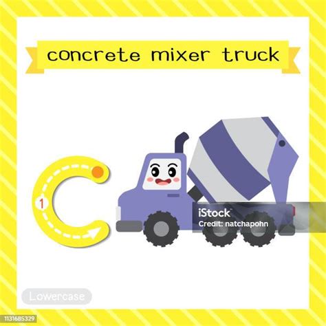 문자 C 소문자 추적 콘크리트 믹서 트럭 0명에 대한 스톡 벡터 아트 및 기타 이미지 0명 2차 도형 교육 Istock
