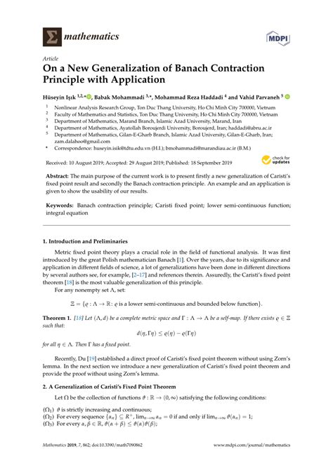 Pdf On A New Generalization Of Banach Contraction Principle With