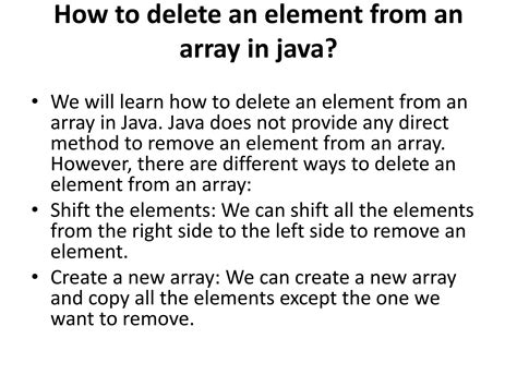 Solution How To Delete An Element From An Array Studypool