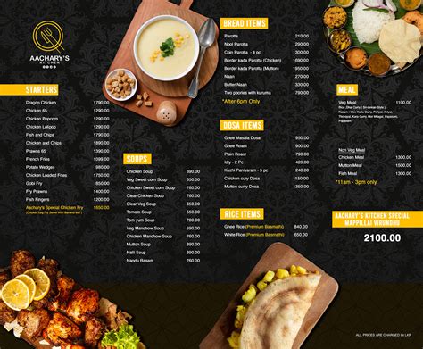 Restaurent Menu Card Behance