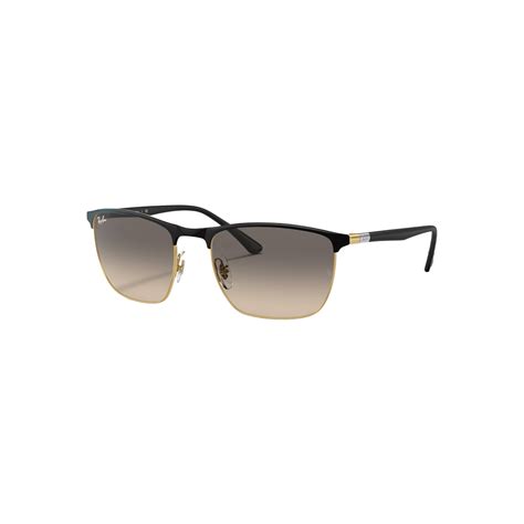 레이밴 Rb3686 폴리쉬드 블랙 온 골드 프레임 그레이 그라디언트 렌즈 Ray Ban Kream