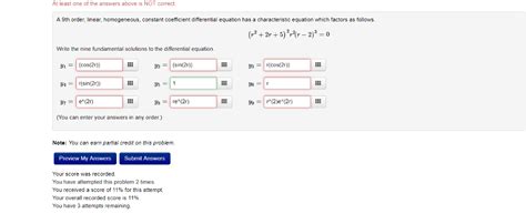 Solved At Least One Of The Answers Above Is Not Correct A