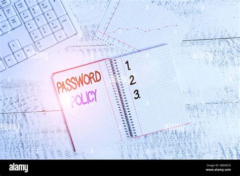 Text Sign Showing Password Policy Business Photo Showcasing First Line