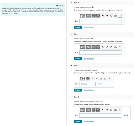 Solved Review Part A A Balanced Positive Sequence Chegg