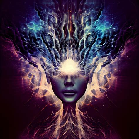 Premium Ai Image Human With Brain Waves Spirituality Meditation And Frequency Healing Power Of