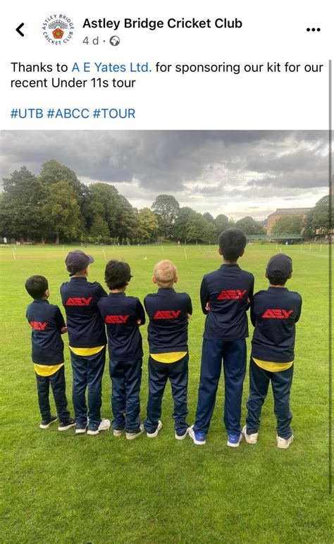 A E Yates Ltd On Linkedin Community Sponsorship Sponsors Cricket