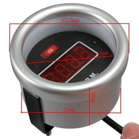 12V 52mm Red Digital Rev Counter Tachometer RPM Gauge Display With Fitting Kit Sale Banggood Com