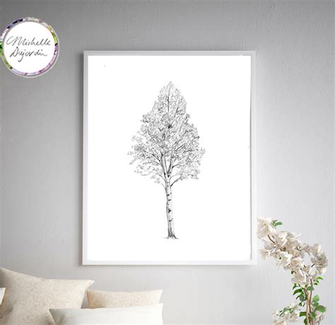 Aspen Tree Art Aspen Tree Drawing Pencil Sketch Zen Drawing Etsy
