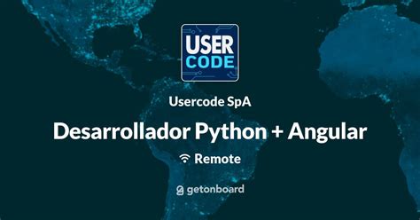 Desarrollador Python Angular At Usercode Spa Remote Work From Home