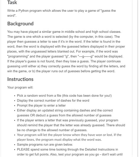 Solved Task Write A Python Program Which Allows The User To Chegg