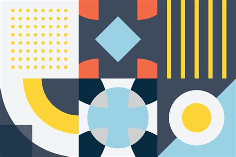 Trendy Geometrical Shapes Vector Seamless Pattern It Consists Of A Polyhedron Such As A Circle