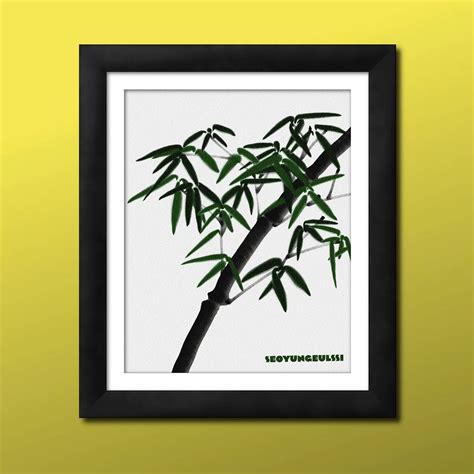 Yeon Woo 댓잎표현하기 도전 수묵화캘리그라피 수채화캘리그라피 서초캘리