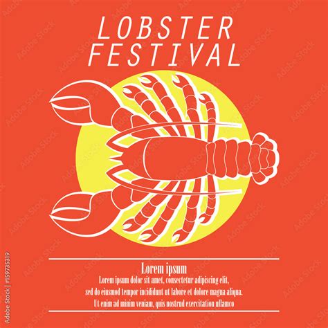 Lobster Poster For Lobster Festival Vector Illustration Stock Vector