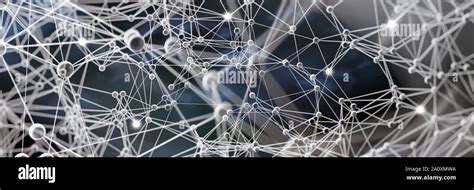 Abstract Science Molecular Structure Background White Spheres Network On Dark Background 3d