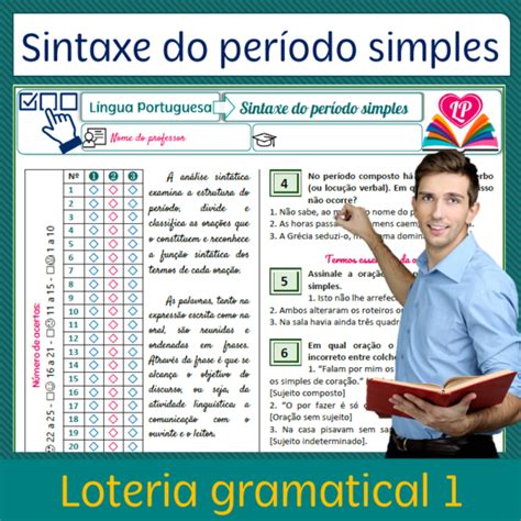 Sintaxe Do Período Simples Lição Prática