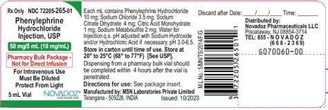 Dailymed Phenylephrine Hydrochloride Injection