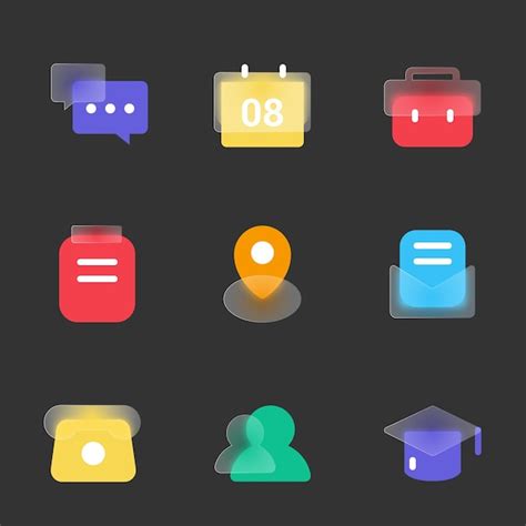 Premium Vector Gradient Glassmorphism Elements Set