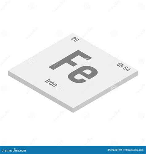 Iron Fe Periodic Table Element Cartoon Vector 270364079