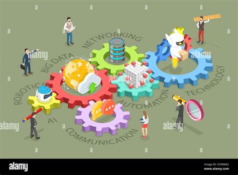 3d Isometric Flat Conceptual Illustration Of Digital Transformation Digitalization Strategy