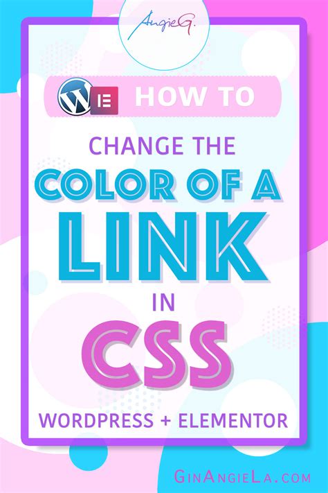 How To Change The Color Of A Link In CSS WordPress Elementor