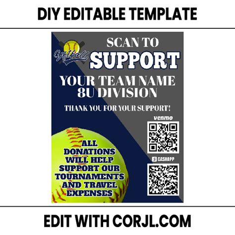 Softball Qr Fundraiser C And D Designs Co Shop
