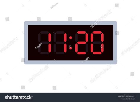 Vector Flat Illustration Digital Clock Displaying Stock Vector Royalty