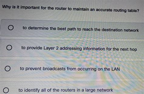 Solved Why Is It Important For The Router To Maintain An Accurate