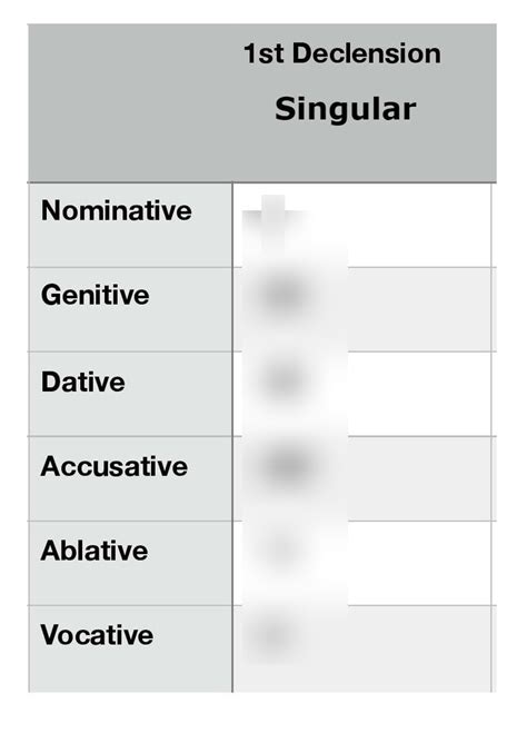 Diagram Of First Declension S Quizlet