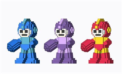 Stl File Megaman In Pixal Art 🎨・3d Print Design To Download・cults