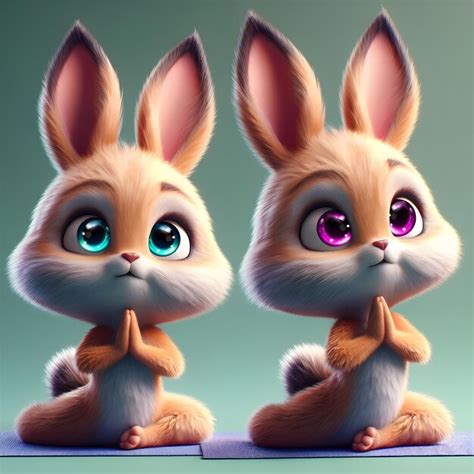 Premium Photo Two Cute Hare Characters Toy