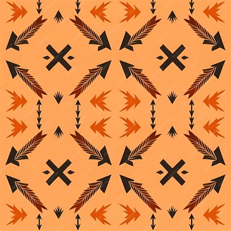 Seamless Tile Pattern Of Repeating Arrows On A Directional Orange Background Premium Ai