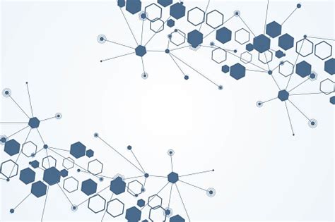 과학 네트워크 패턴 연결 선과 점 기술 육각 구조 또는 분자 연결 요소 가상현실에 대한 스톡 벡터 아트 및 기타 이미지 가상